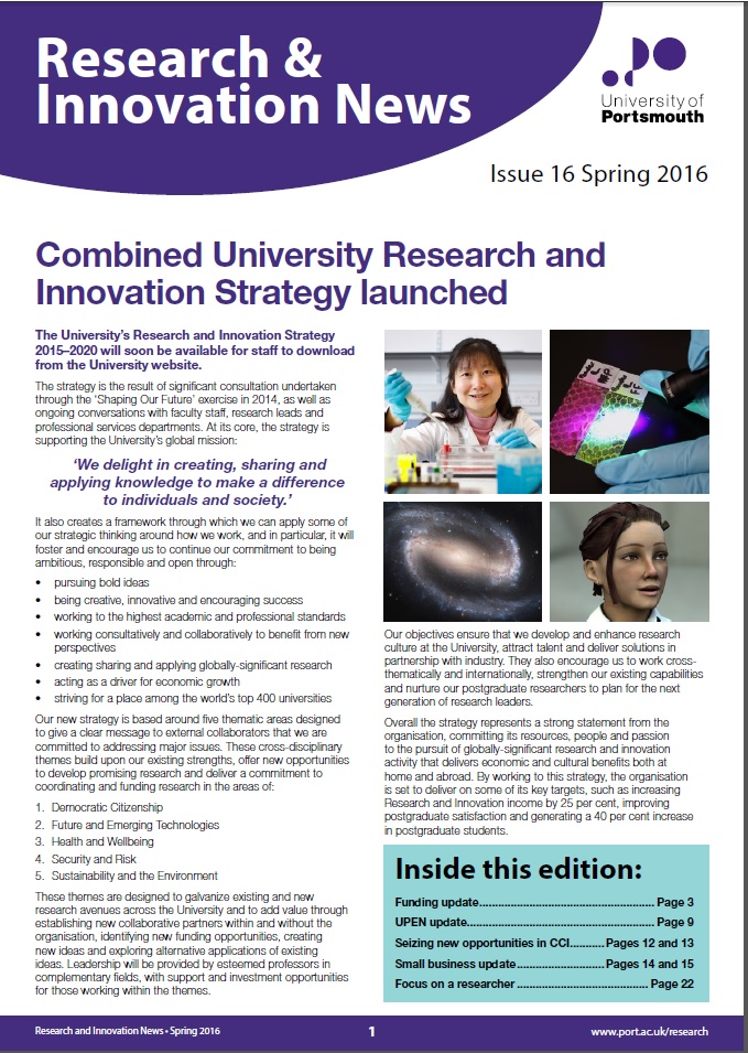 Research and Innovation News – Issue 16 – Research and Innovation